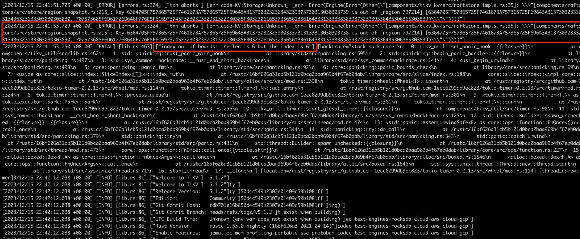 TiKV节点报错 ERRORtxn abortserr code KV Storage Unknownerr Error Engine