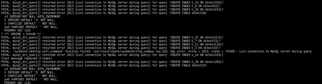 Sysbench压测数据报错 - TiDB 的问答社区