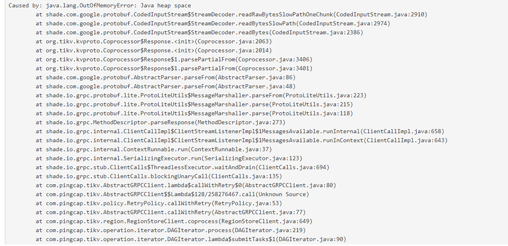 tispark写入tikv报OOM - TiDB 的问答社区