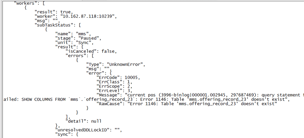 Dm同步mysql报错 表不存在 Xxx Table Does Not Exist Tidb 的问答社区