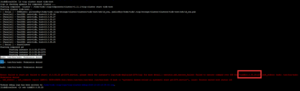 系统做了三权分立之后，tidb集群无法启动，已重新配置互信 - TiDB 的问答社区