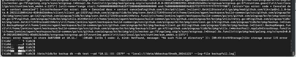 TIDB使用br 备份报错 - TiDB 的问答社区