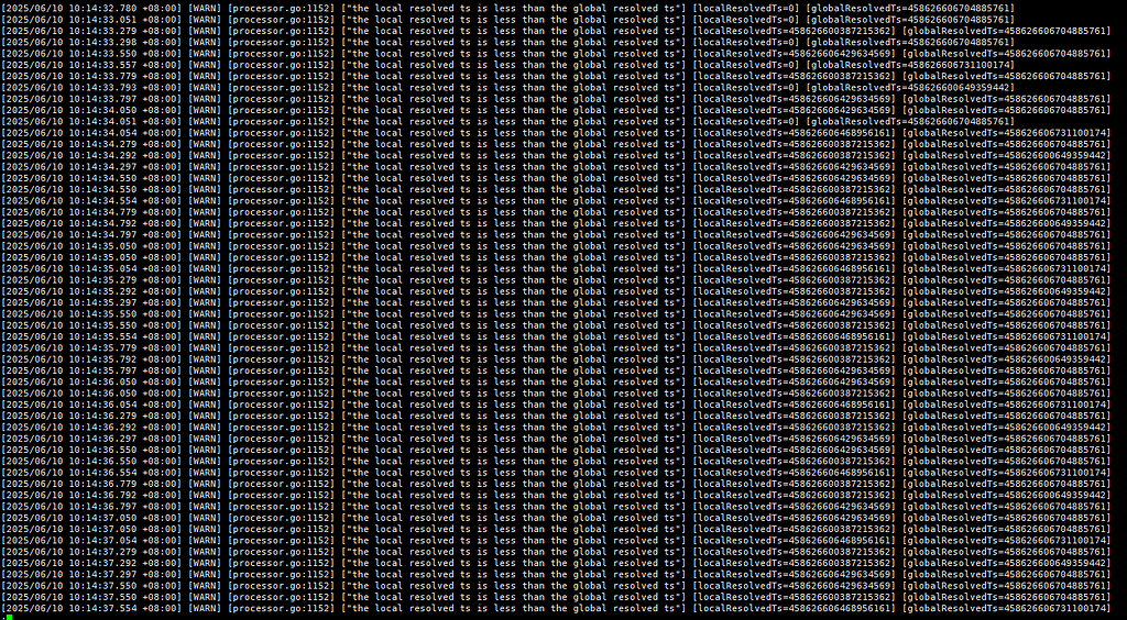 线上cdc任务报了很多warn【the local resolved ts is less than the global resolved ts】 - TiDB 的问答社区