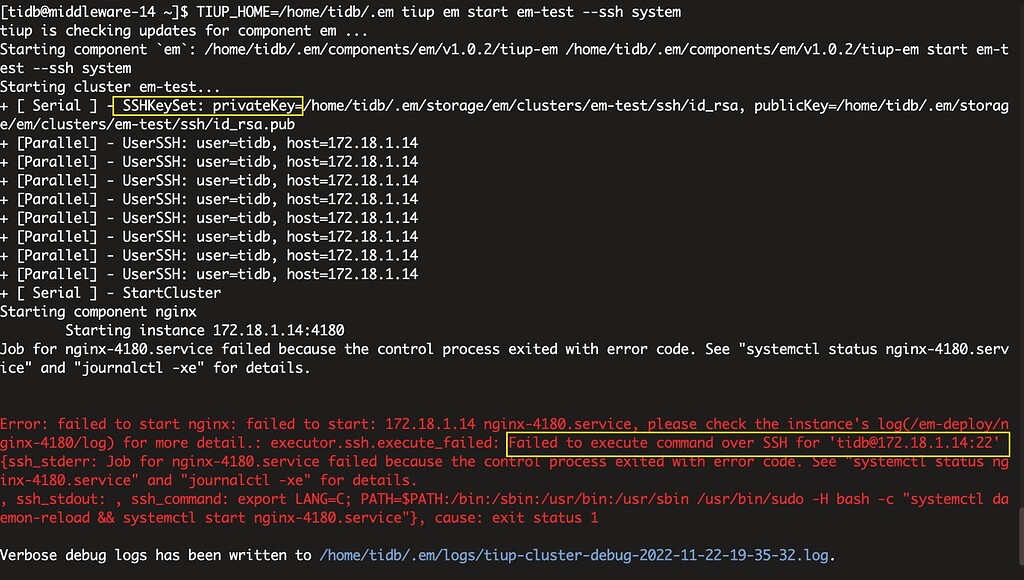 TiUniManager部署需要在一台非TiDB集群的节点吗 出现ssh连接不上的问题 - TiDB 的问答社区