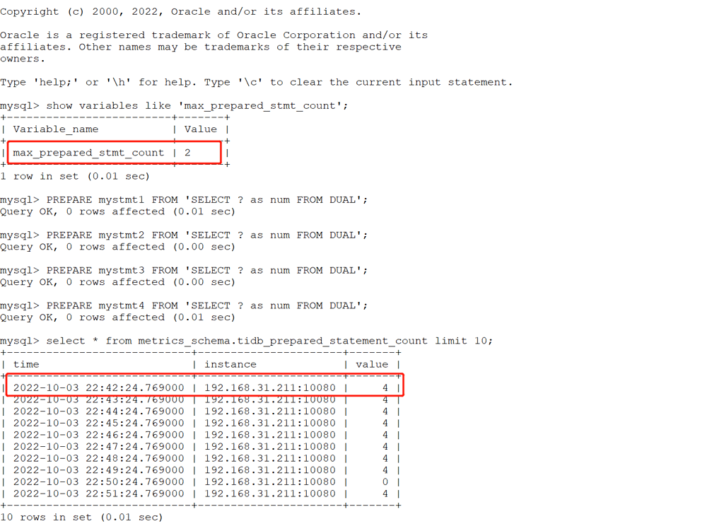 tidb参数变量max_prepared_stmt_count不生效 - TiDB 的问答社区