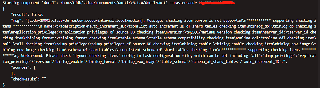 dm跳过mysql版本验证报错 - TiDB 的问答社区