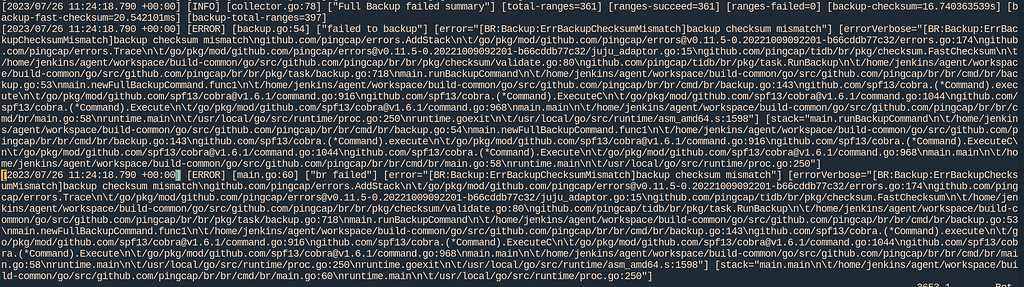 BR备份出现Error: [BR:Backup:ErrBackupChecksumMismatch]backup checksum mismatch - TiDB 的问答社区