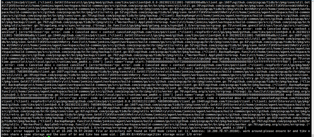 br备份tidb集群，备份失败 - TiDB 的问答社区
