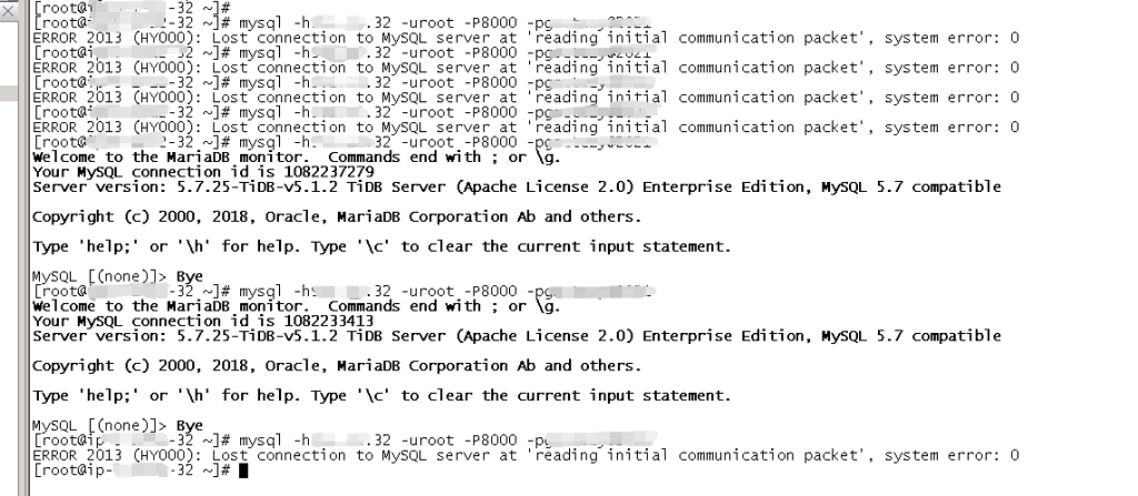 tidb通过haproxy的8000端口连接有时候成功，有时候报错 - TiDB 的问答社区
