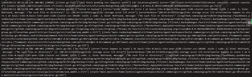 k8s部署的tidb使用br备份时报错 - TiDB 的问答社区