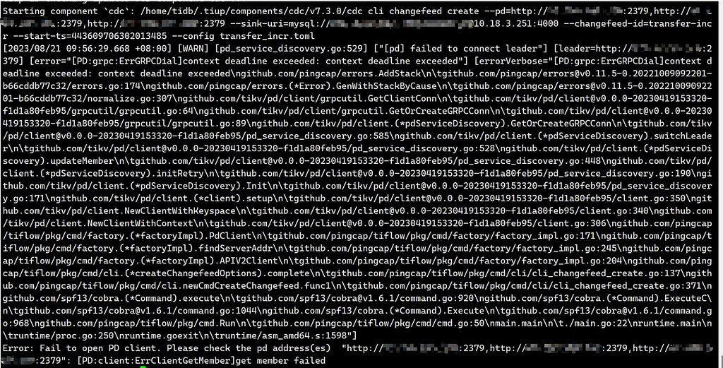 下游tidb集群拉取上游tidb集群 cdc - TiDB 的问答社区