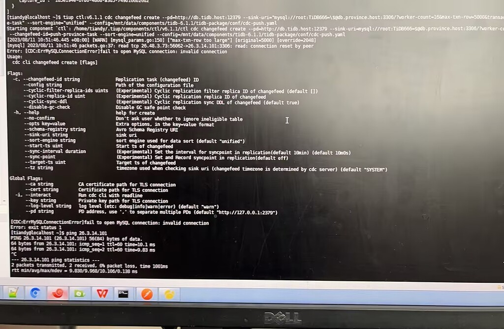 创建cdc任务失败 - TiDB 的问答社区