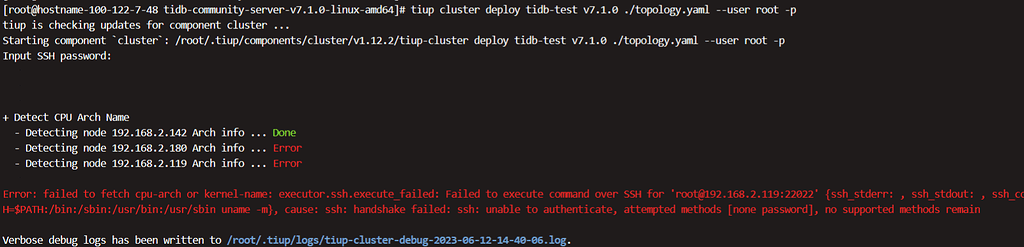 部署集群ssh问题 - TiDB 的问答社区