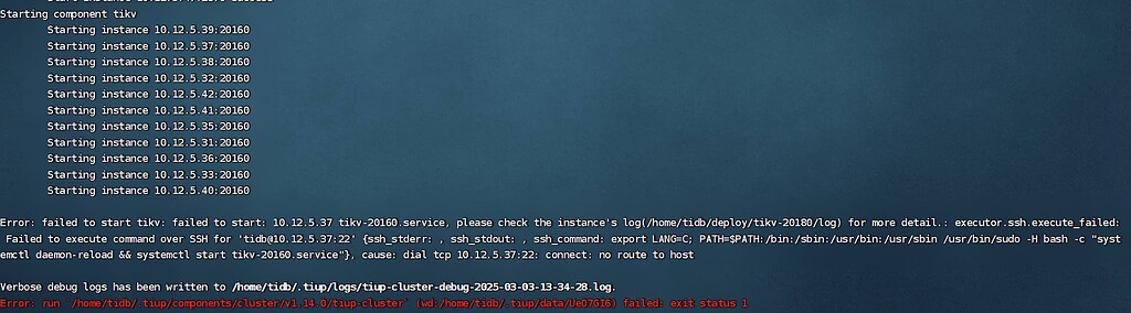 集群无法启动，pd可以启动。tidb-server无法启动，4000端口超时。 - TiDB 的问答社区