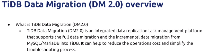 【TiDB 4.0 PCTA 学习笔记】- 3.6.1 Data migration tools introduction （TiDB 数据迁移工具介绍）@2班+刘亚光 - TiDB 的问答社区