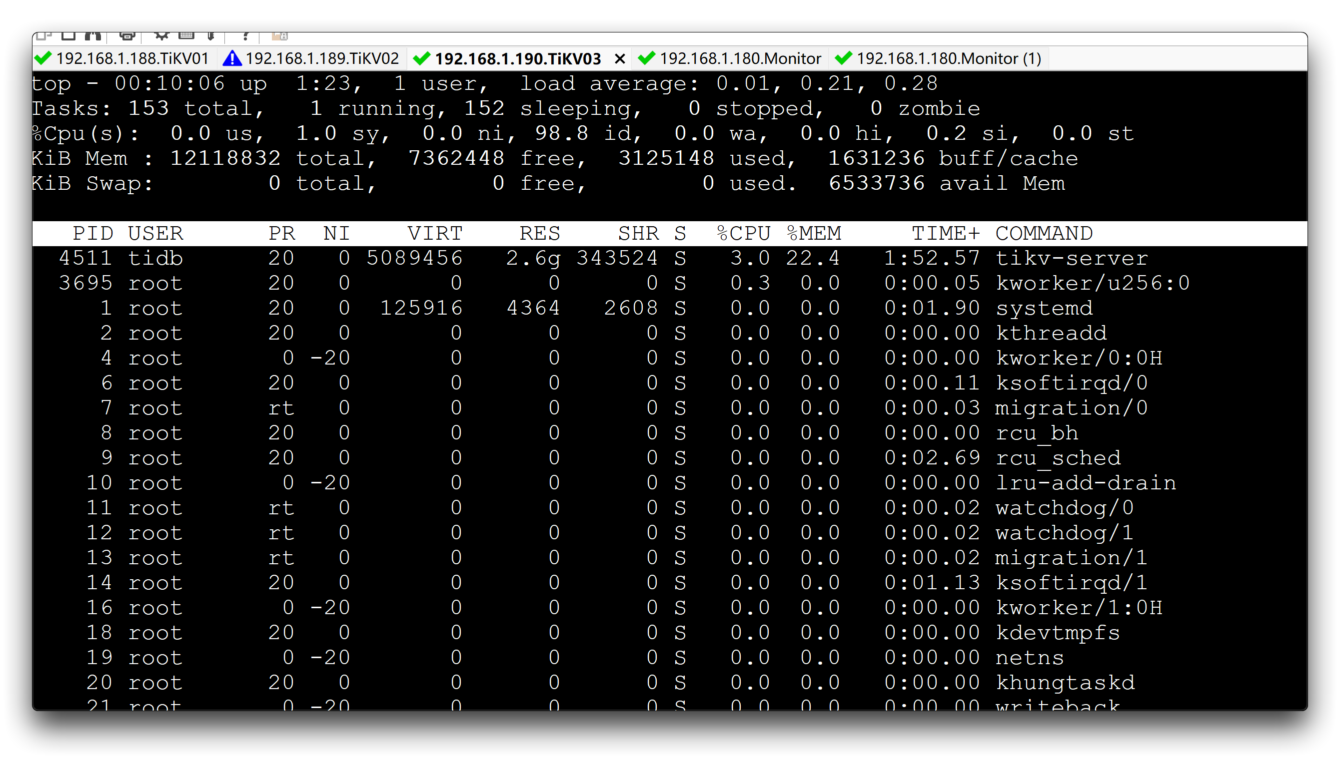 修改tikv内存参数后CPU升到145% - TiDB 的问答社区