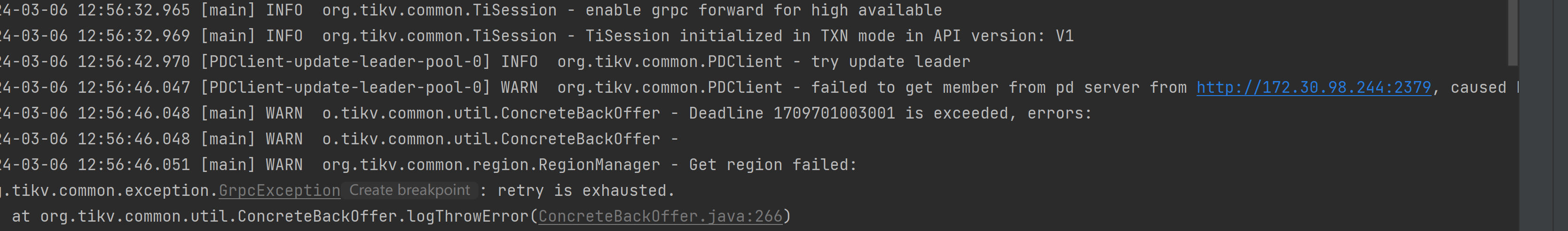 用tikv-client-java 3.2.0操作tikv一直报错 - TiDB 的问答社区